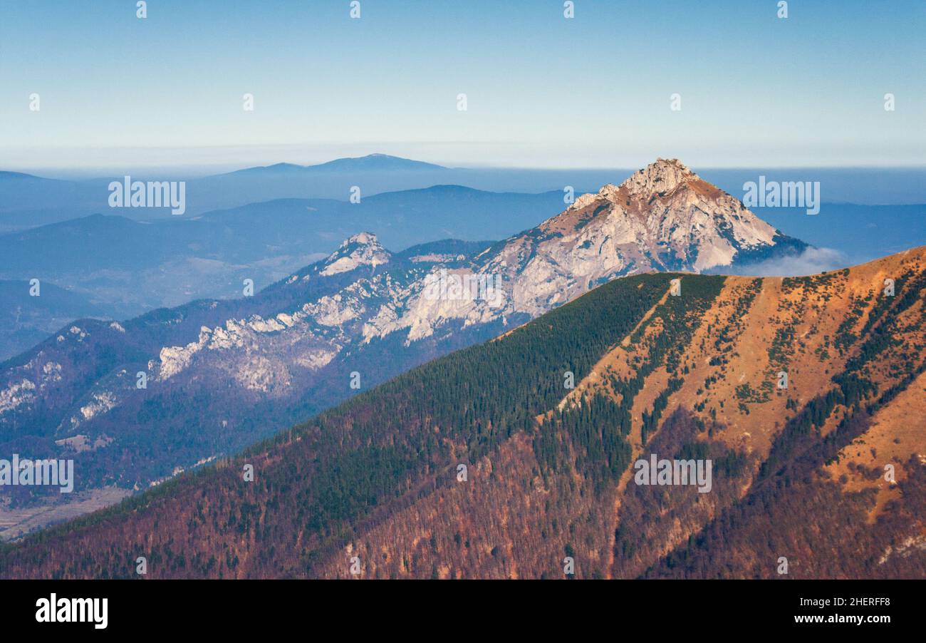 Mountain landscape in the Vratna valley at the national park Mala Fatra ...