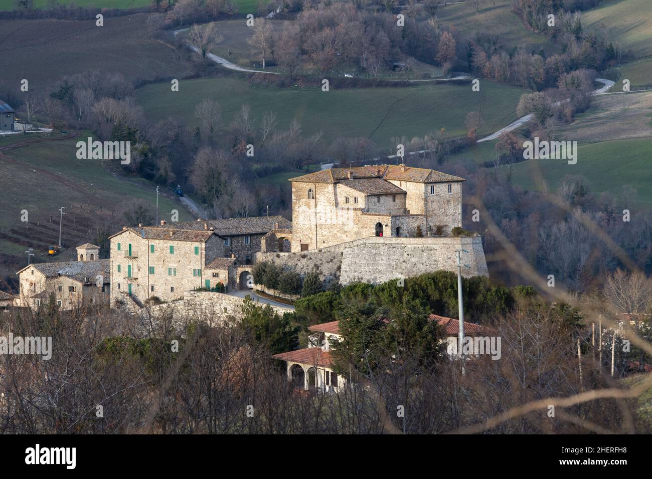 Marche, Italy: in the Montefeltro area stands the ancient village of ...