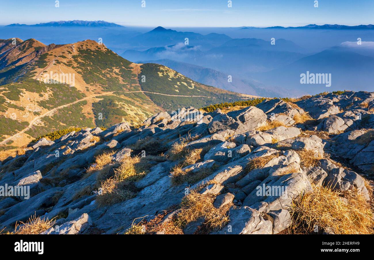 Mountain landscape in the Vratna valley at the national park Mala Fatra ...