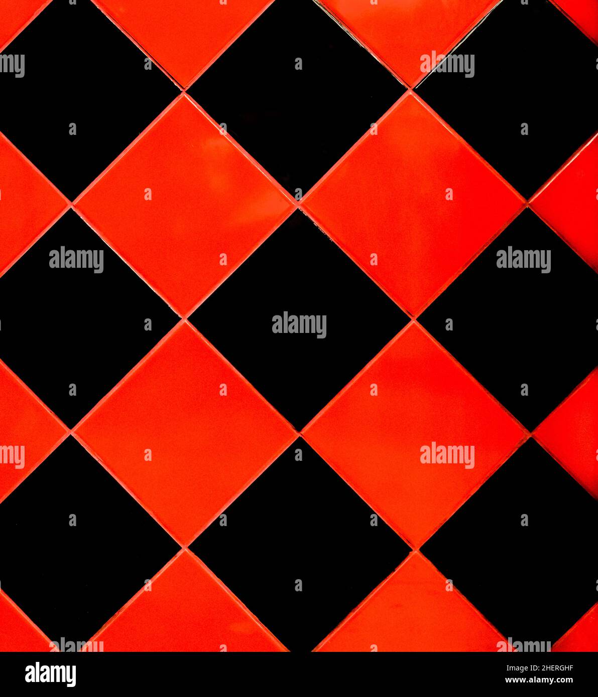 Red and black mosaic ceramic tile abstract pattern interior surface ...