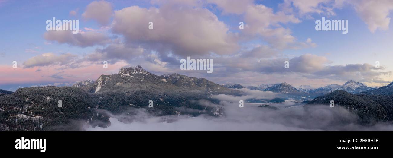 wonderful cloudscape in tyrol alps at sunset dawn with ground fog Stock ...