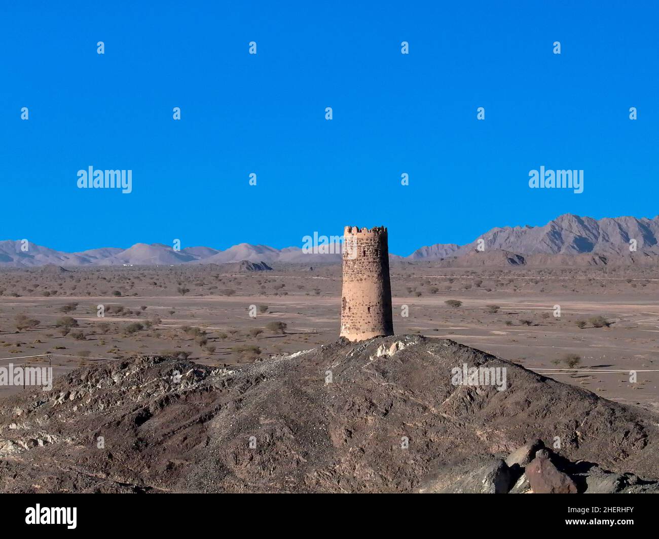 old watchtower in the most beautiful village „Al Mudayrib“ in Oman ...
