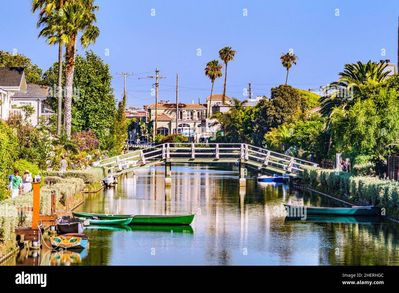 old canals of Venice, build by Abbot Kinney in California, beautiful ...
