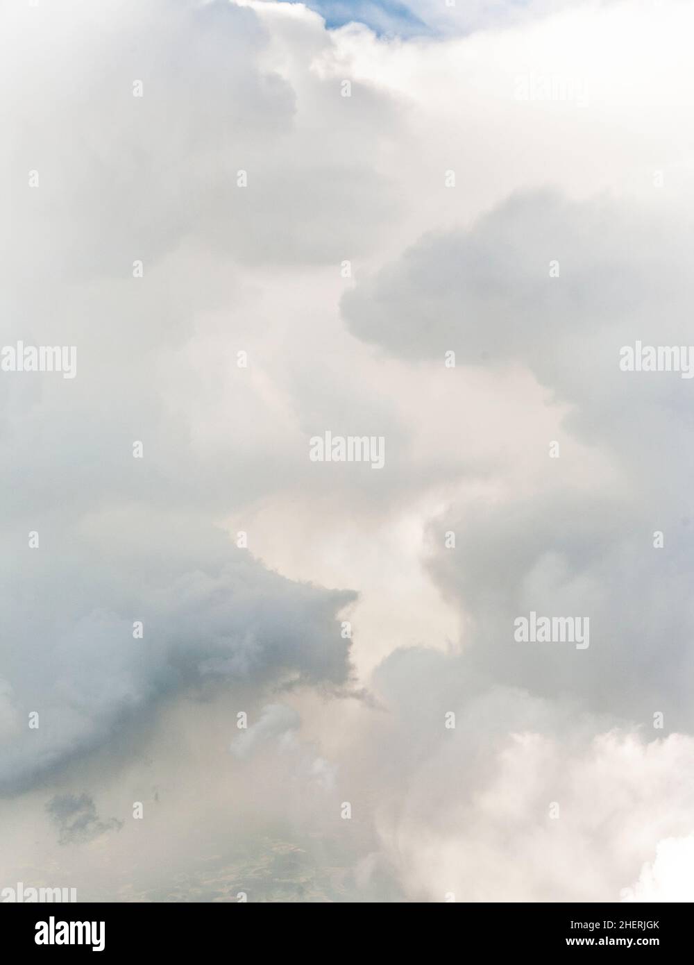 white clouds seen from flying aircraft as a big formation Stock Photo ...