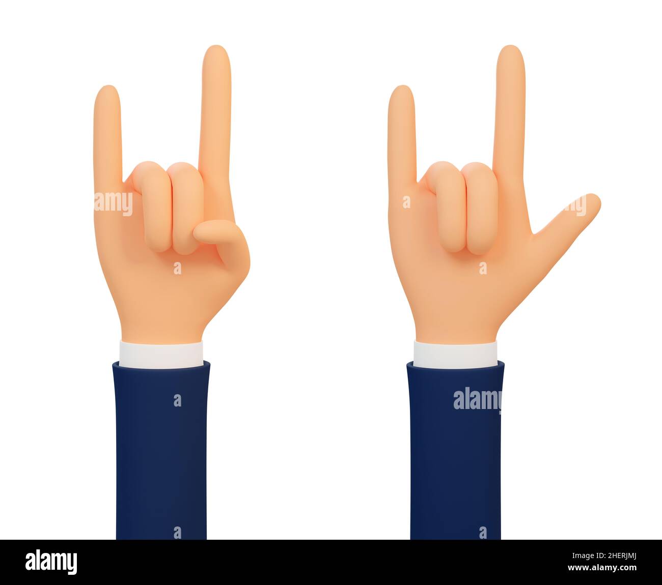 3d hand rock on gesture Stock Photo - Alamy