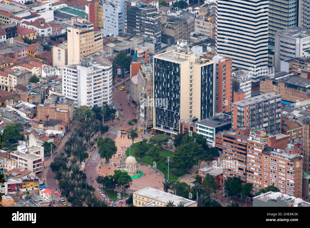 Cityscape of the centre of Bogota, the capital of Colombia, South ...