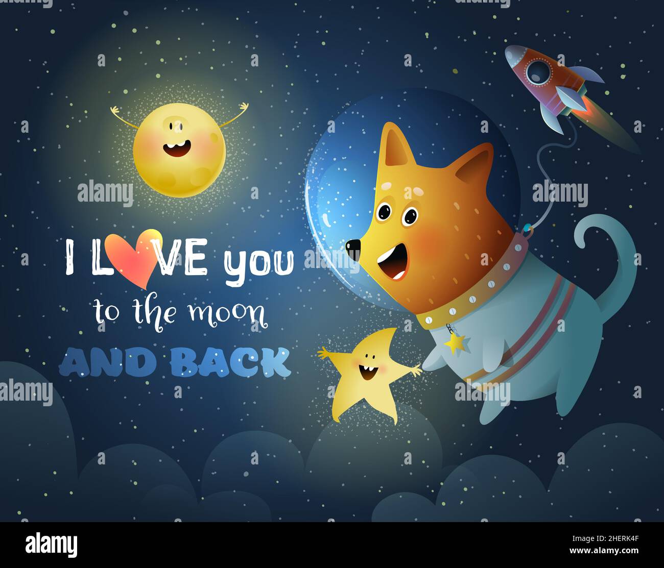 Moon rocket in space Stock Vector Images - Alamy