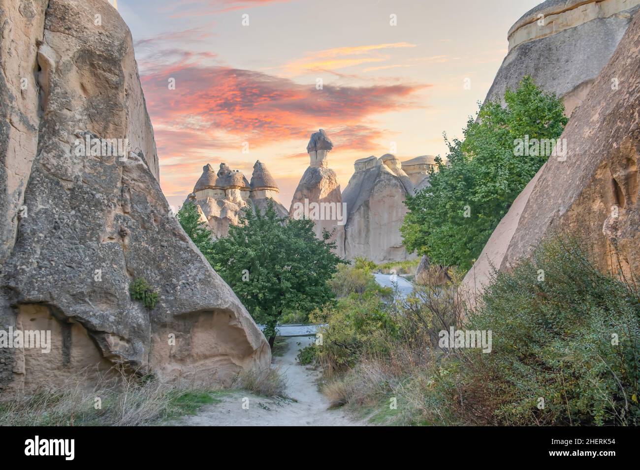 Fairy chimneys in Pasabag Valley or Monks Valley, Zelve Open Air Museum ...