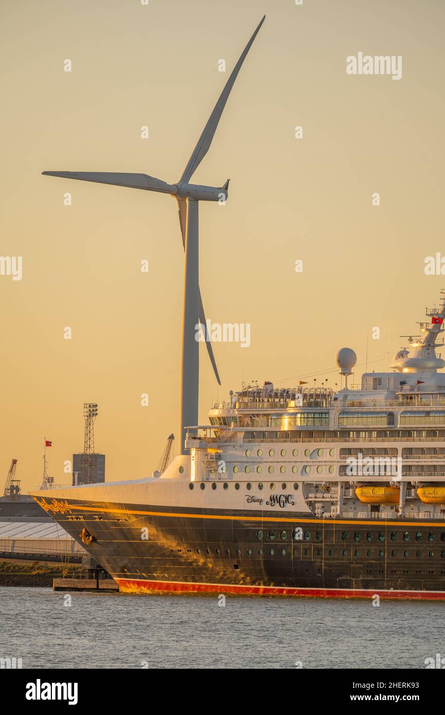 Disney Magic moored at Tilbury cruise terminal from Gravesend Kent ...