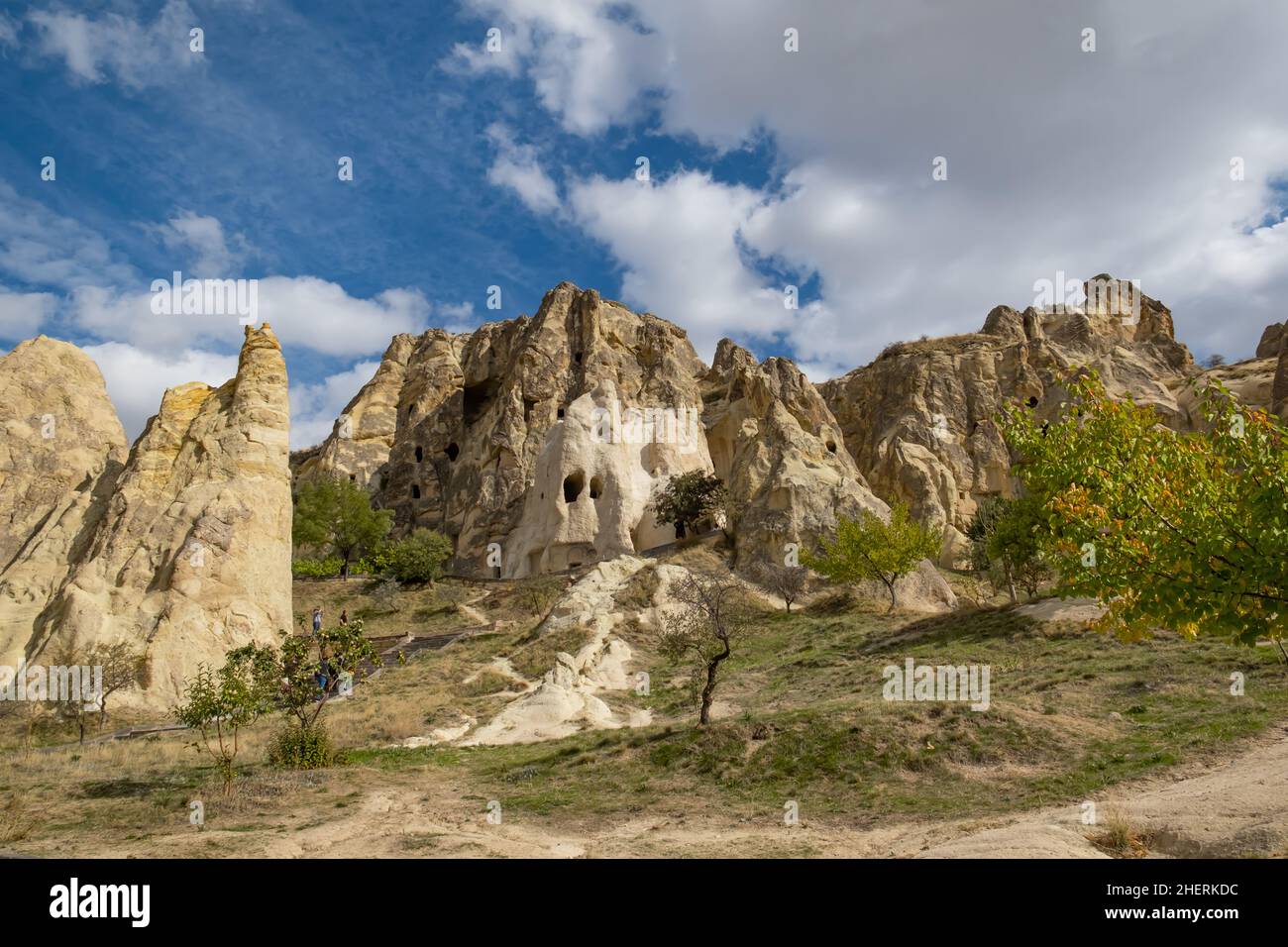 Goreme Open Air Museum and fairy chimneys in Cappadocia, Turkey ...