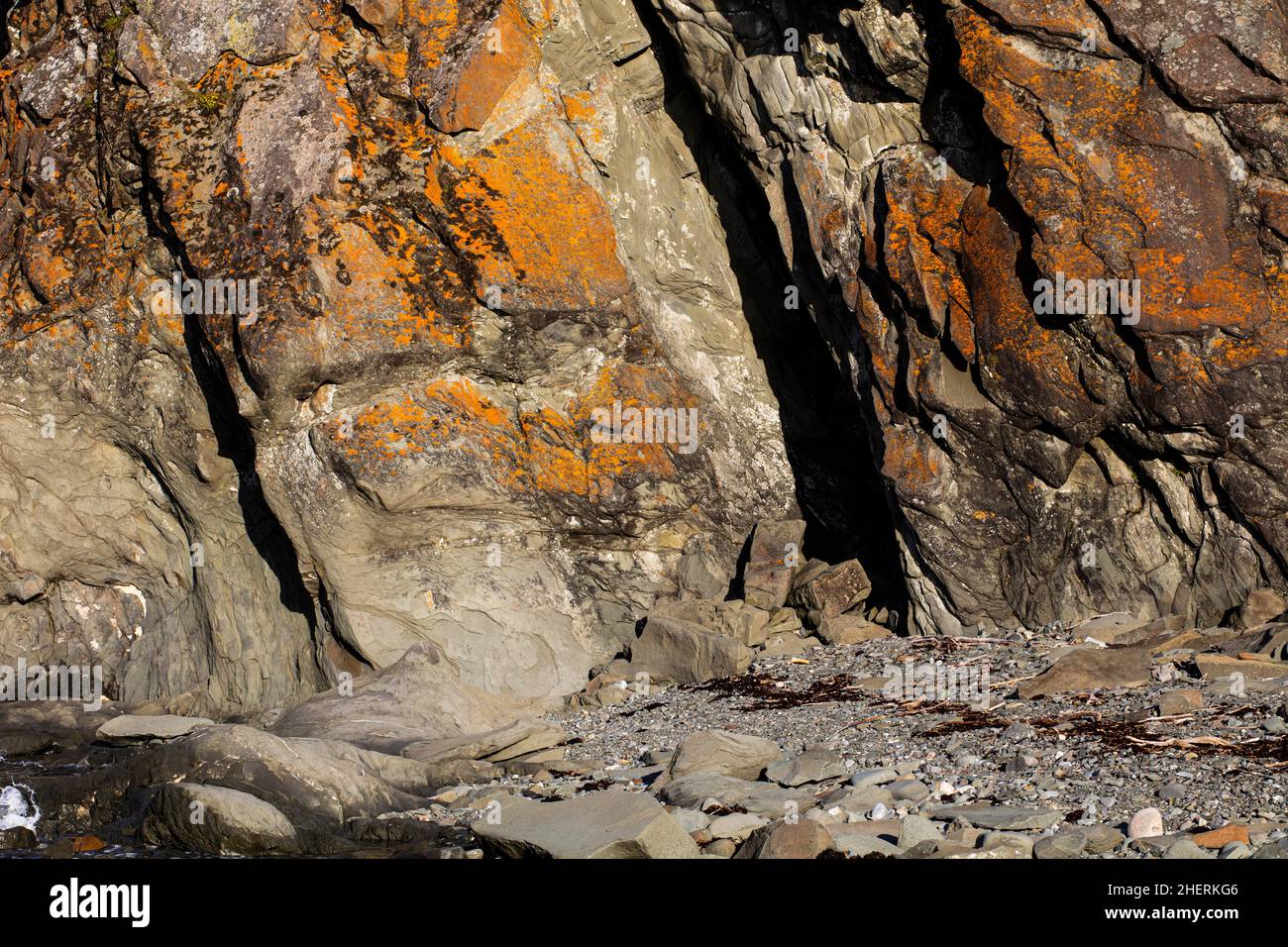 Rock formations along the gulf of St. Lawrence Gaspe Peninsula, Quebec ...