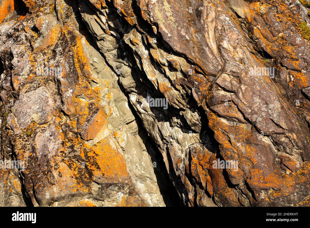 Rock formations along the gulf of St. Lawrence Gaspe Peninsula, Quebec ...