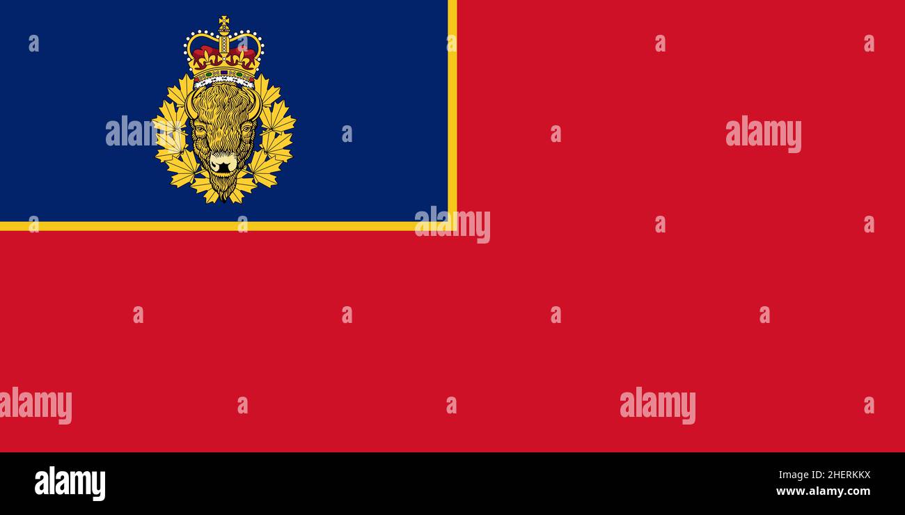Top view of flag of Royal Canadian Mounted Police, Canada. Canadian ...