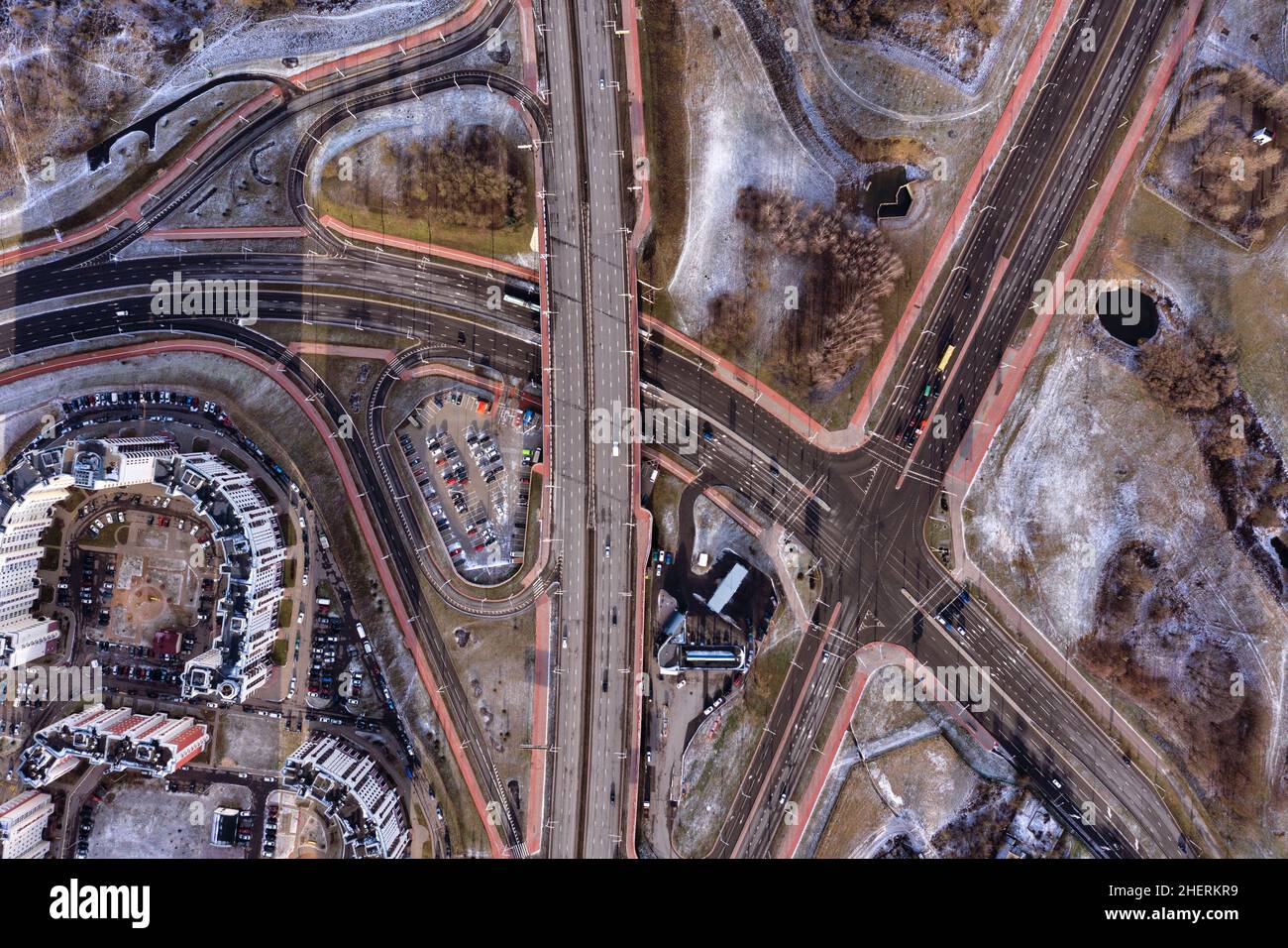 Aerial of transport interchange architecture cityscape Stock Photo - Alamy
