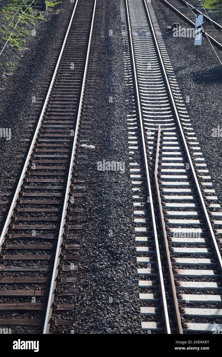 railway tracks with crossing without train Stock Photo - Alamy