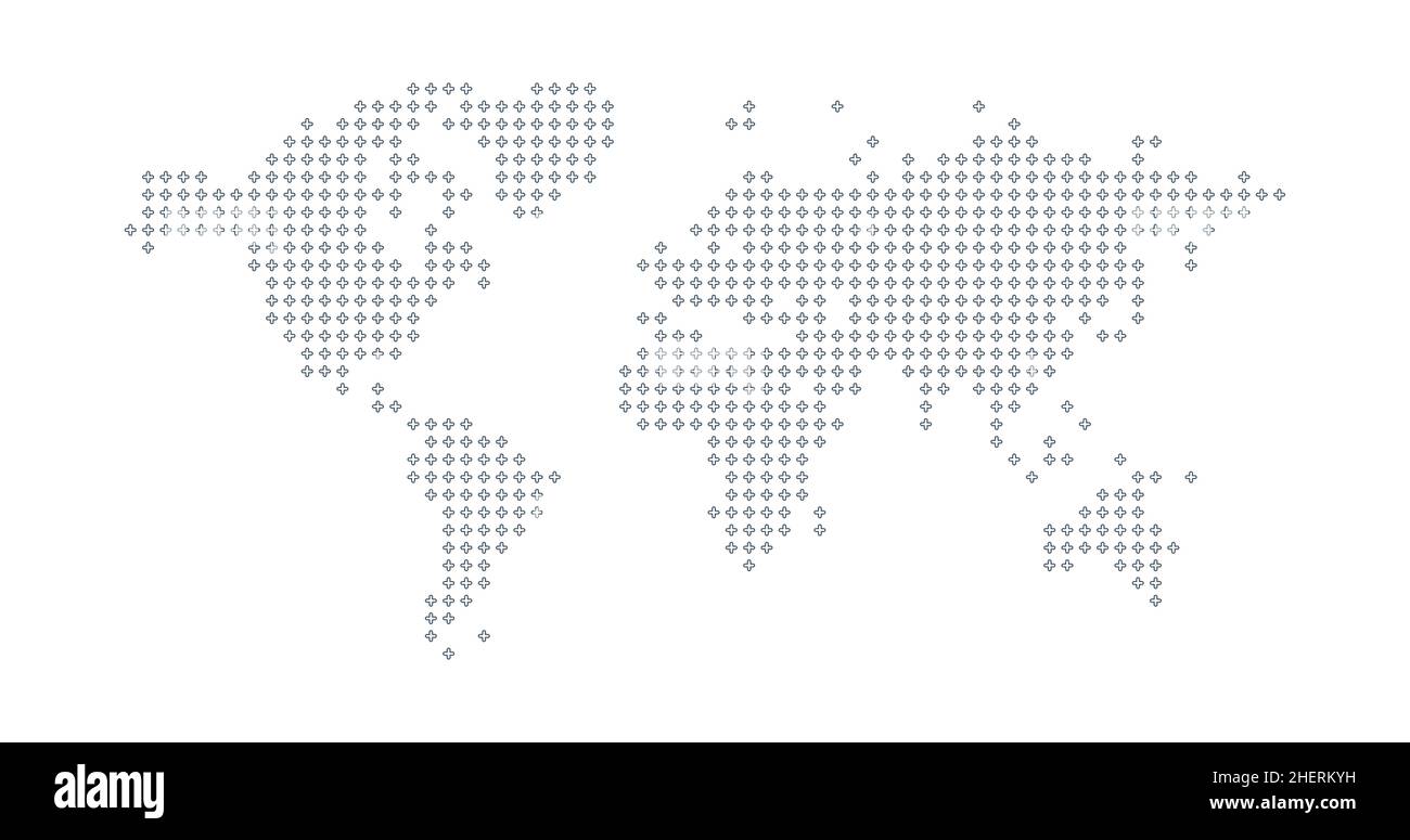 Square Dotted polka world map, halftone world. Stock vector ...