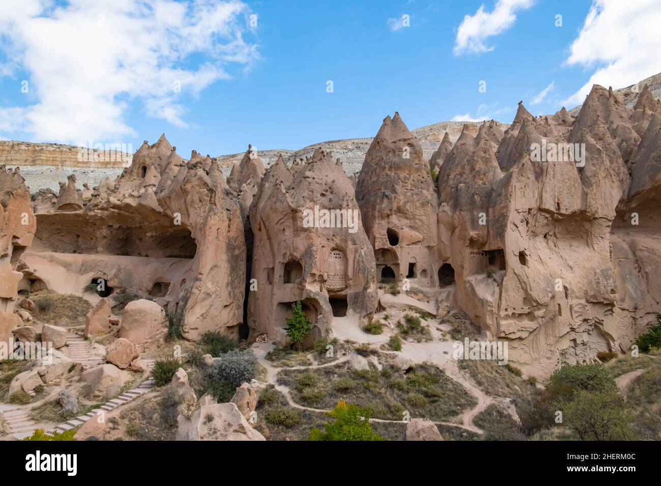 Fairy Chimneys in Zelve Open Air Museum, Cappadocia, Turkey. Churches ...