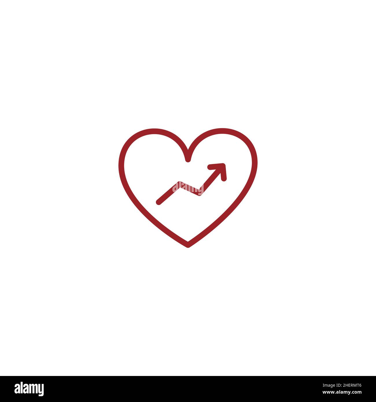 Health growth chart. Graph of recovering soundness red heart, health ...