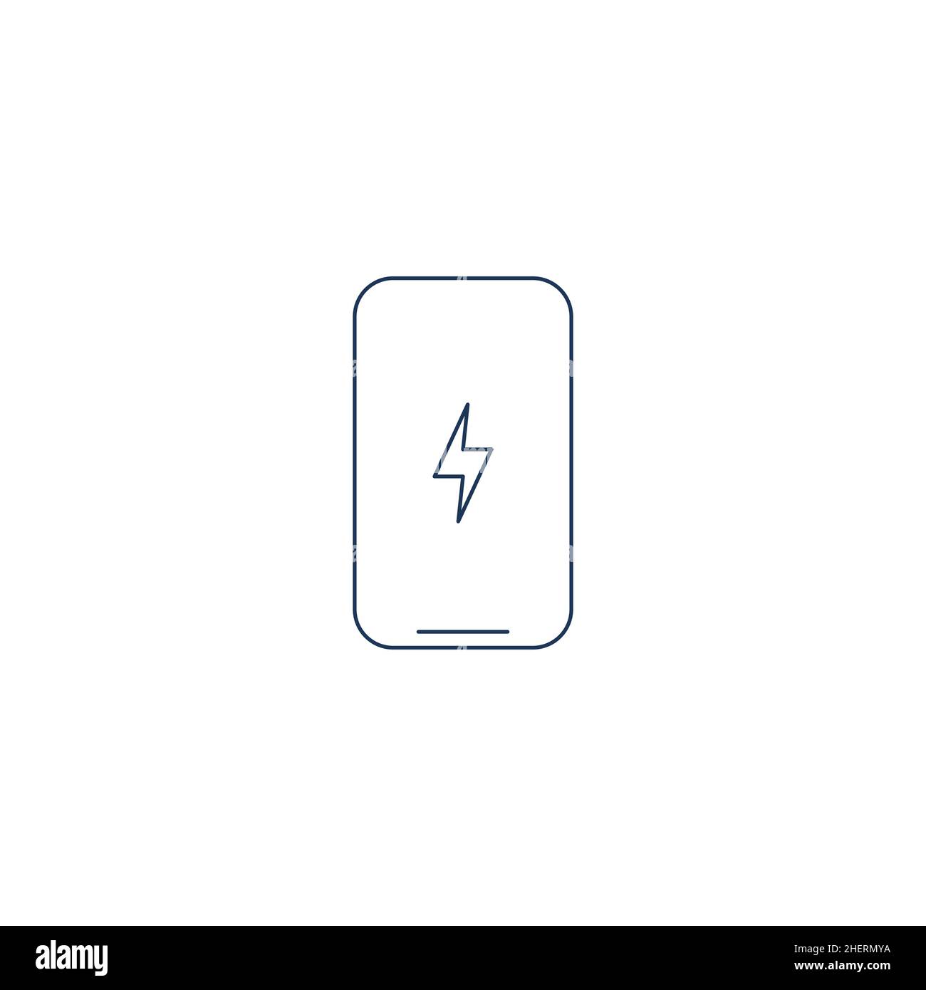 Smartphone charging battery outline icon. Stock vector illustration ...