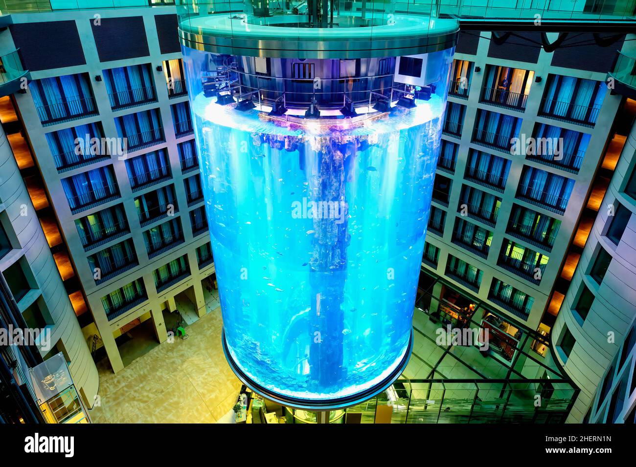 Aquarium, Radisson SAS Collection lobby, Berlin, Germany Stock Photo ...