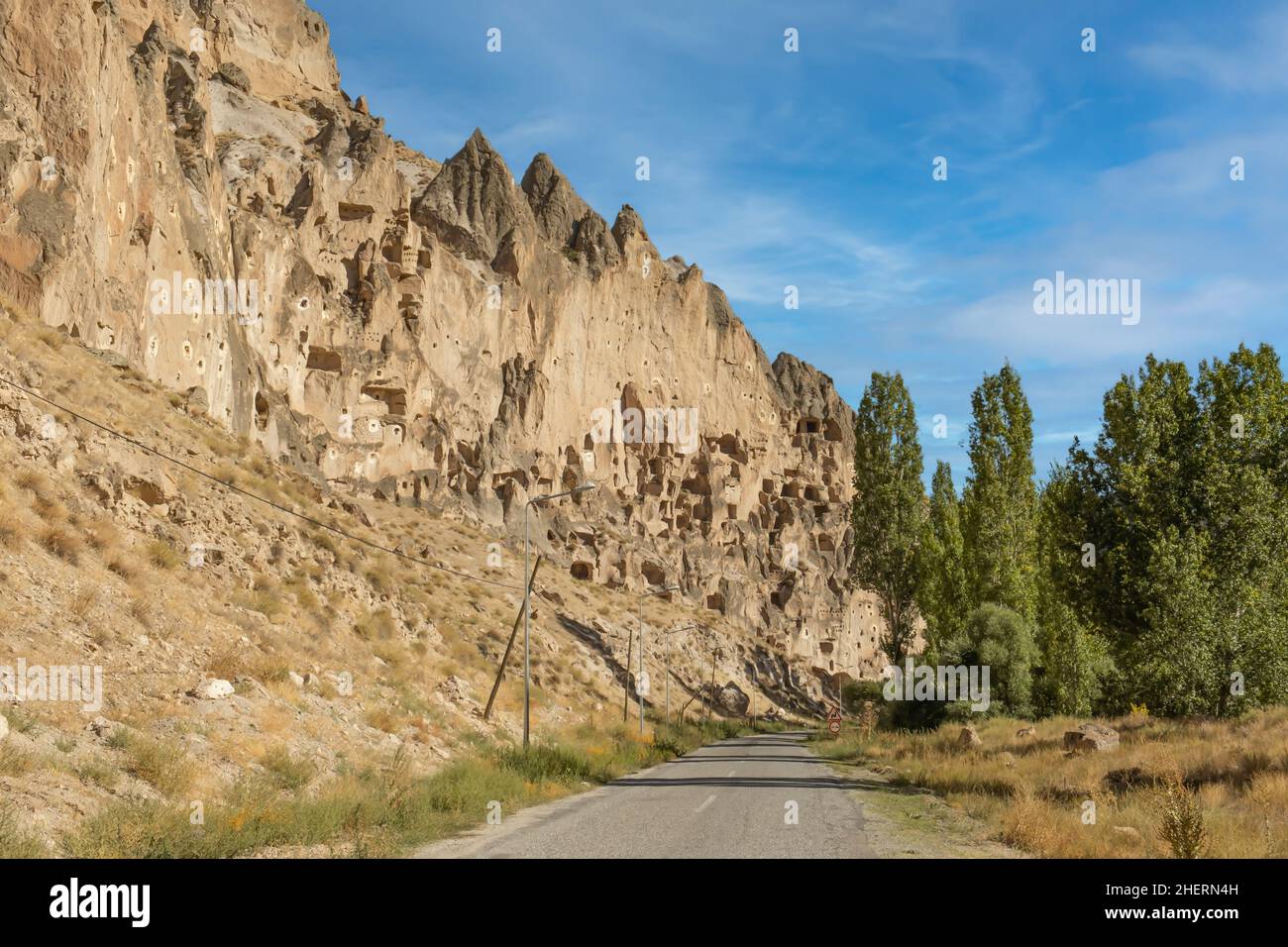 Fairy chimneys in Cappadocia Valley, Turkey. Mushroom shaped volcanic ...