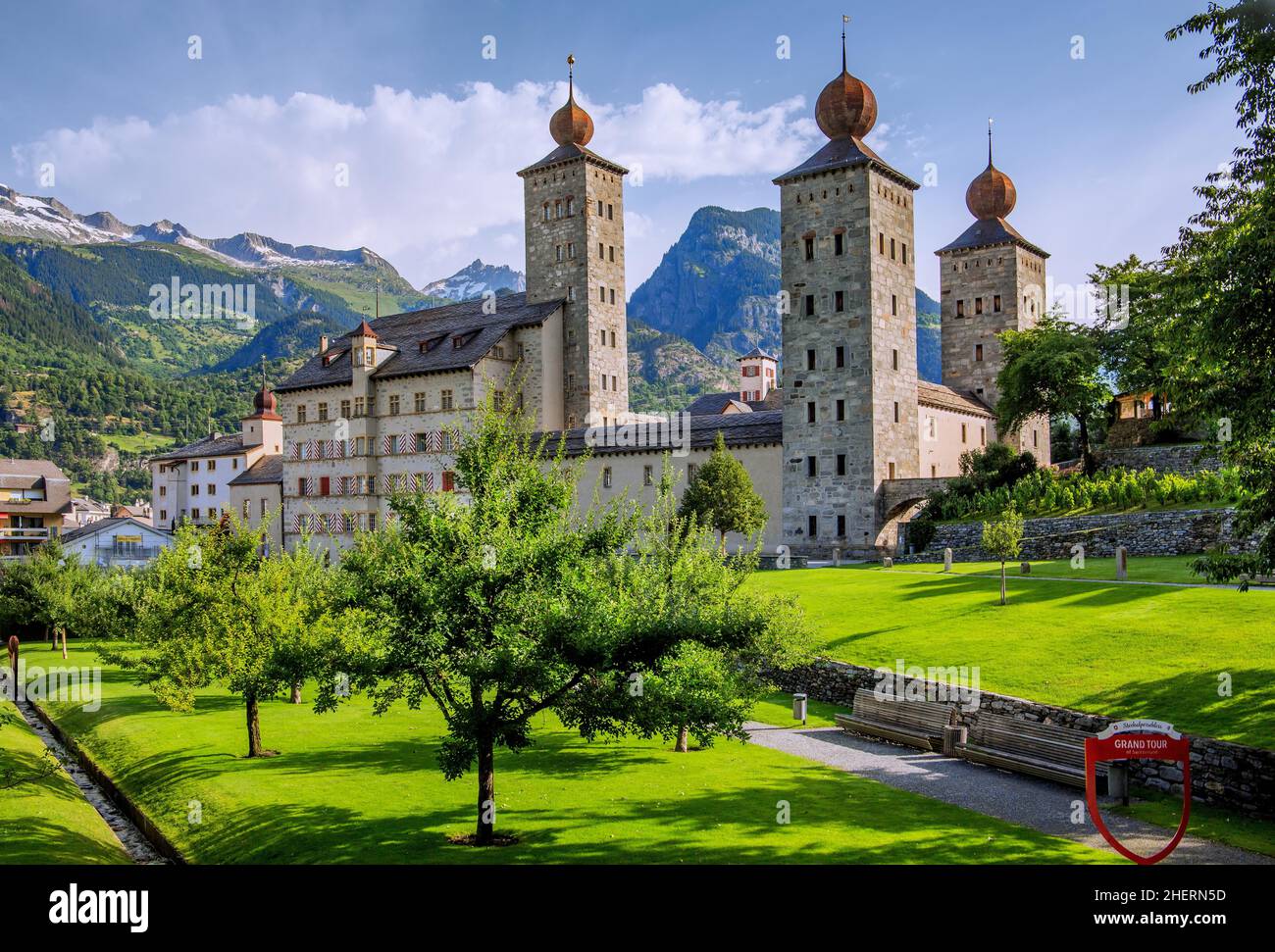 The stockalper palace in brig in the rhone valley hi-res stock ...