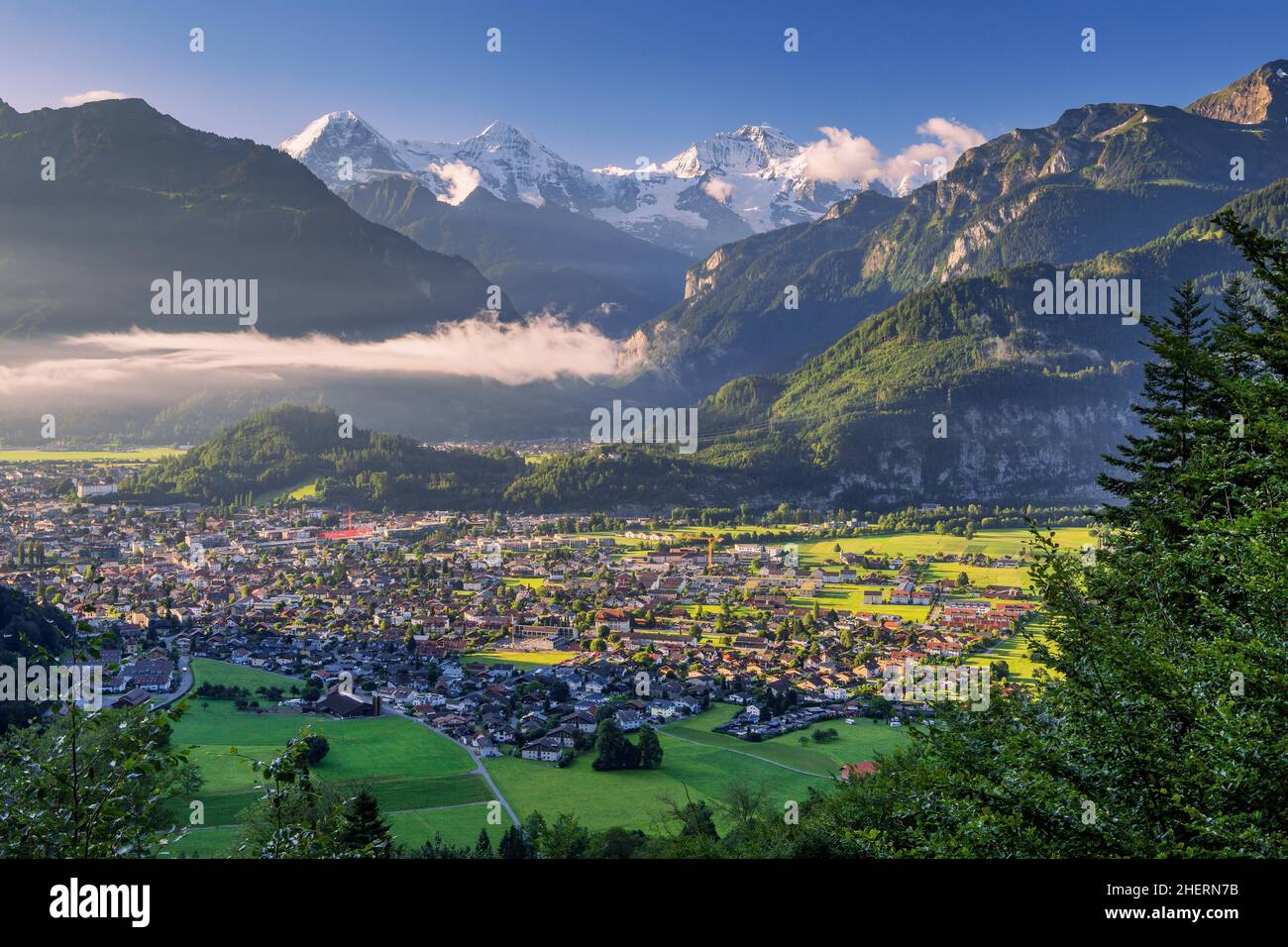 Eiger triumvirate with the Eiger north face, Moench and Jungfrau above ...