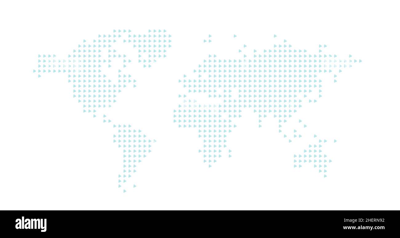 Dotted twirl world map. Stock vector illustration isolated Stock Vector ...