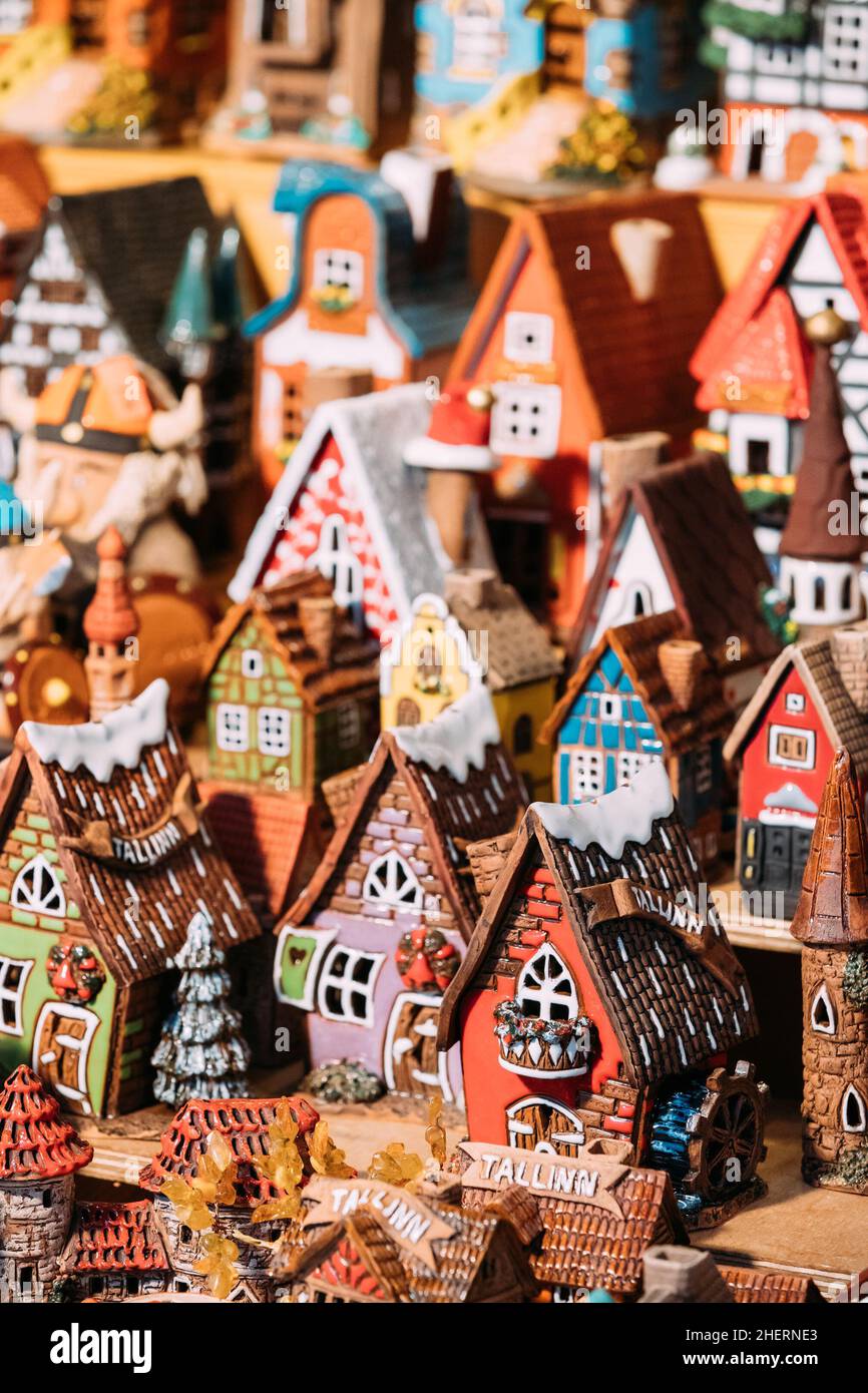 Traditional Souvenirs Small House Toys At European Market. Funny ...