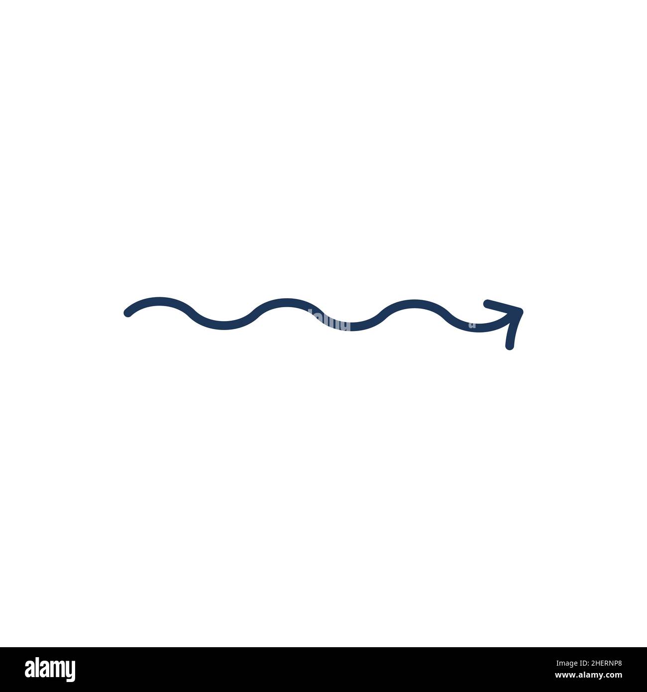 wavy direction linear arrow icon with editable stroke. Stock vector ...