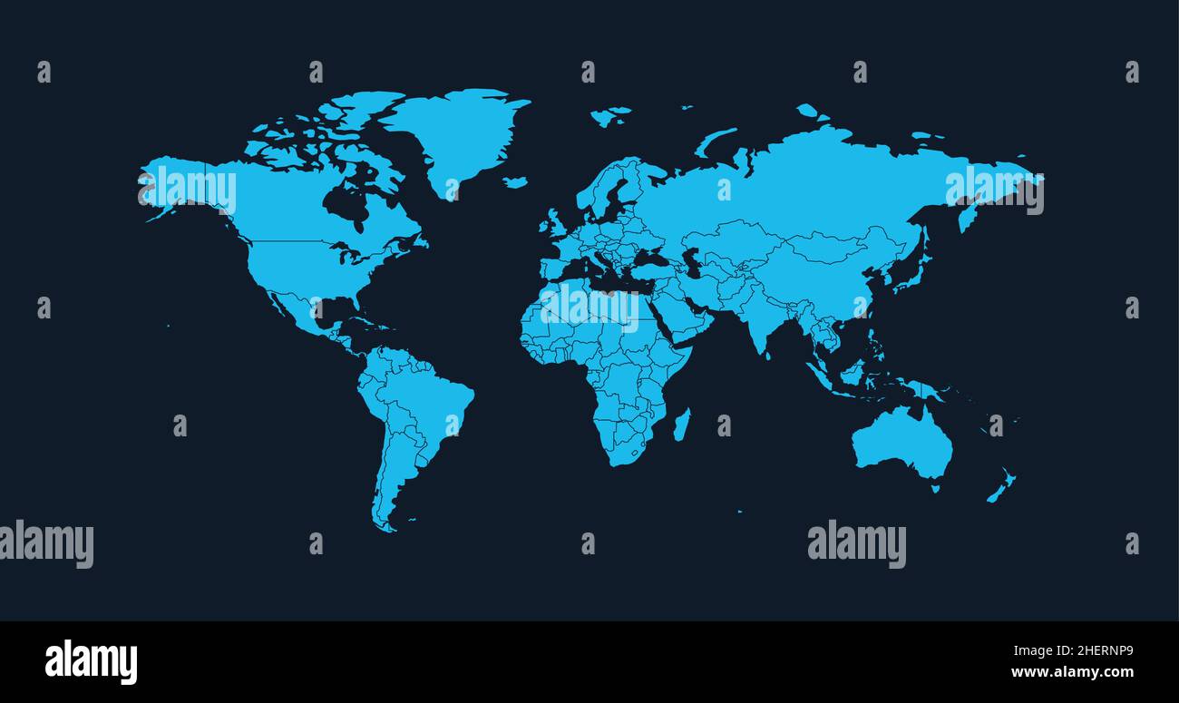 Simple vector world map flat icon. Stock vector illustration isolated ...