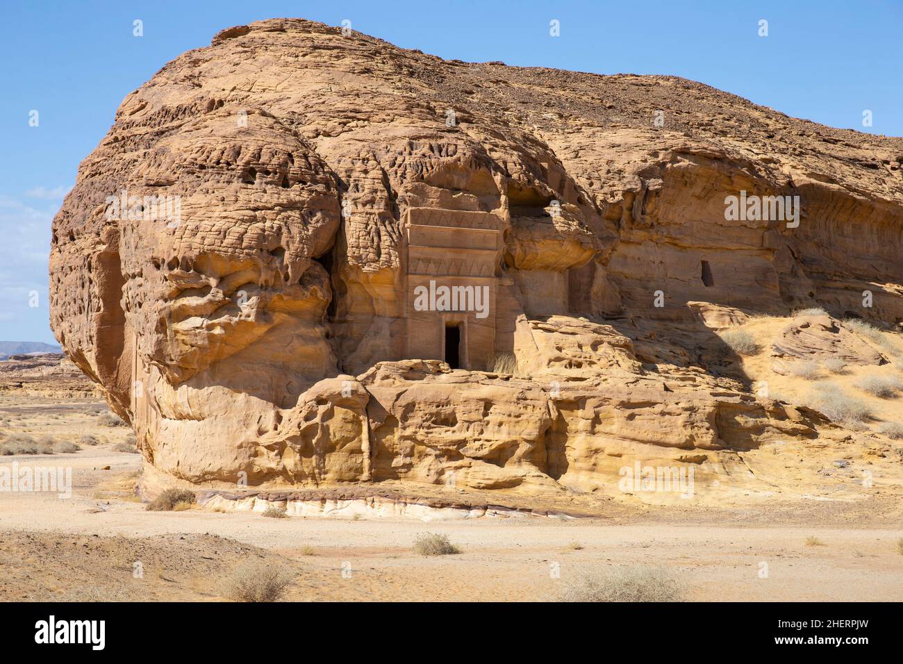 famous burial chambers of Hegra, Al Ula, in Saudi Arabia Stock Photo ...