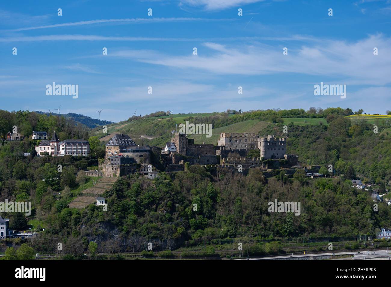 The view of Rheinfels Castle Stock Photo - Alamy