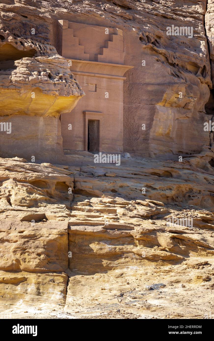 famous burial chambers of Hegra, Al Ula, in Saudi Arabia Stock Photo ...