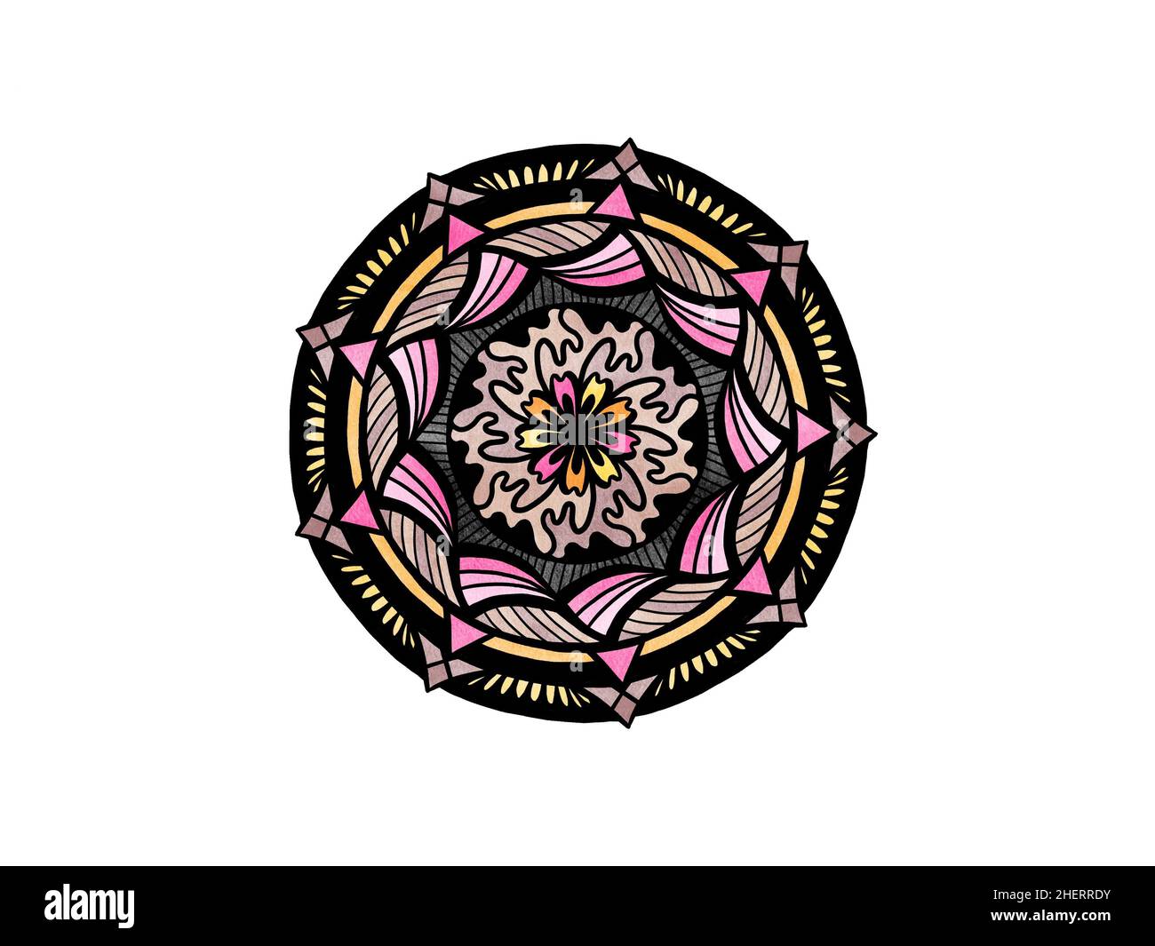 Pink flower mandala hi-res stock photography and images - Alamy