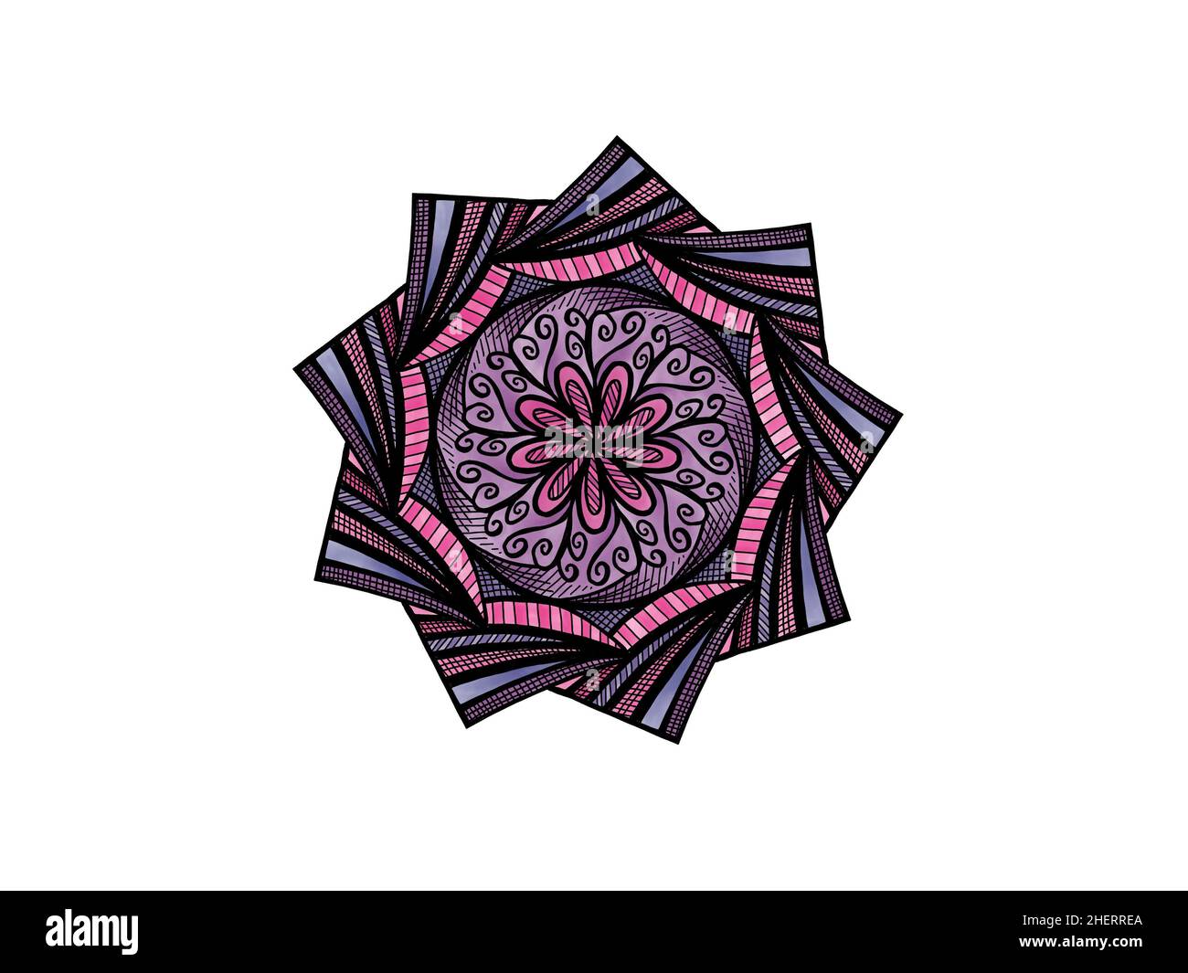 Mandala pattern in black Cut Out Stock Images & Pictures - Alamy