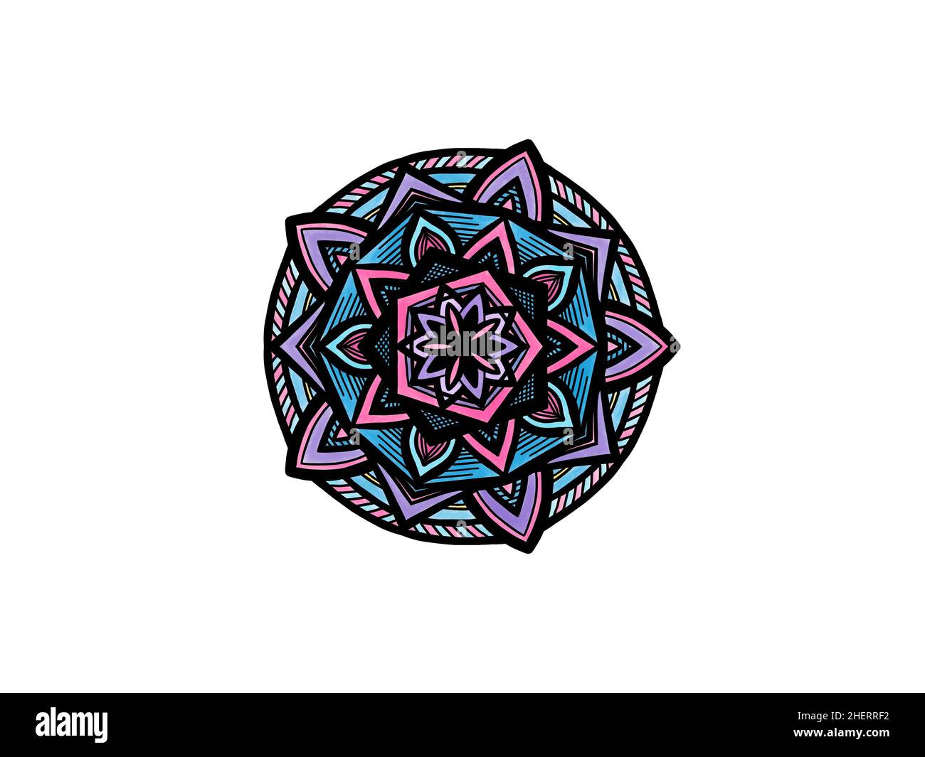 Pink flower mandala hi-res stock photography and images - Alamy