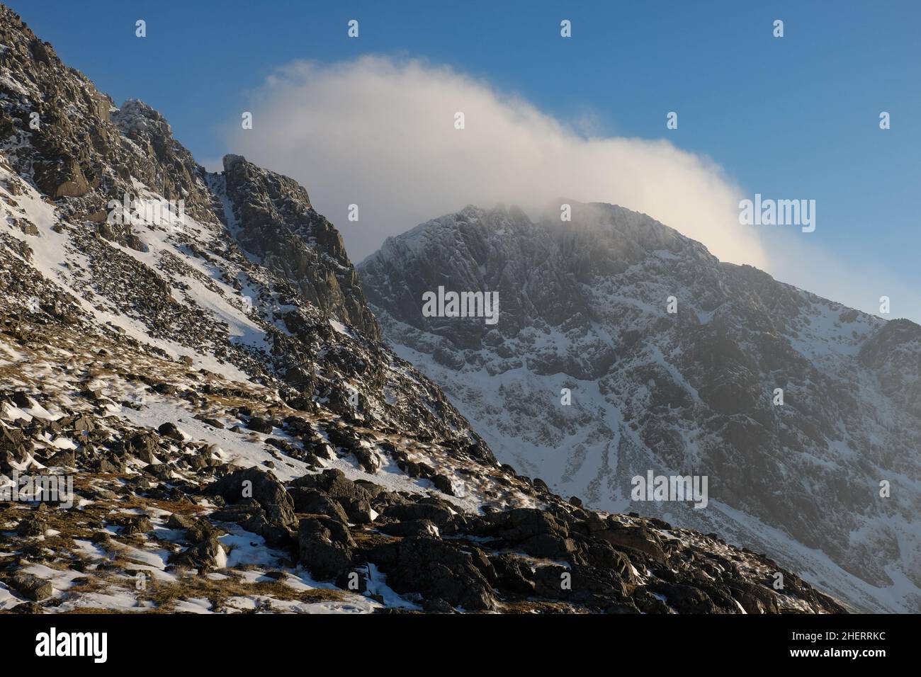 Scafell And Scafell Crag from Hollow Stones, The Lake District, England ...