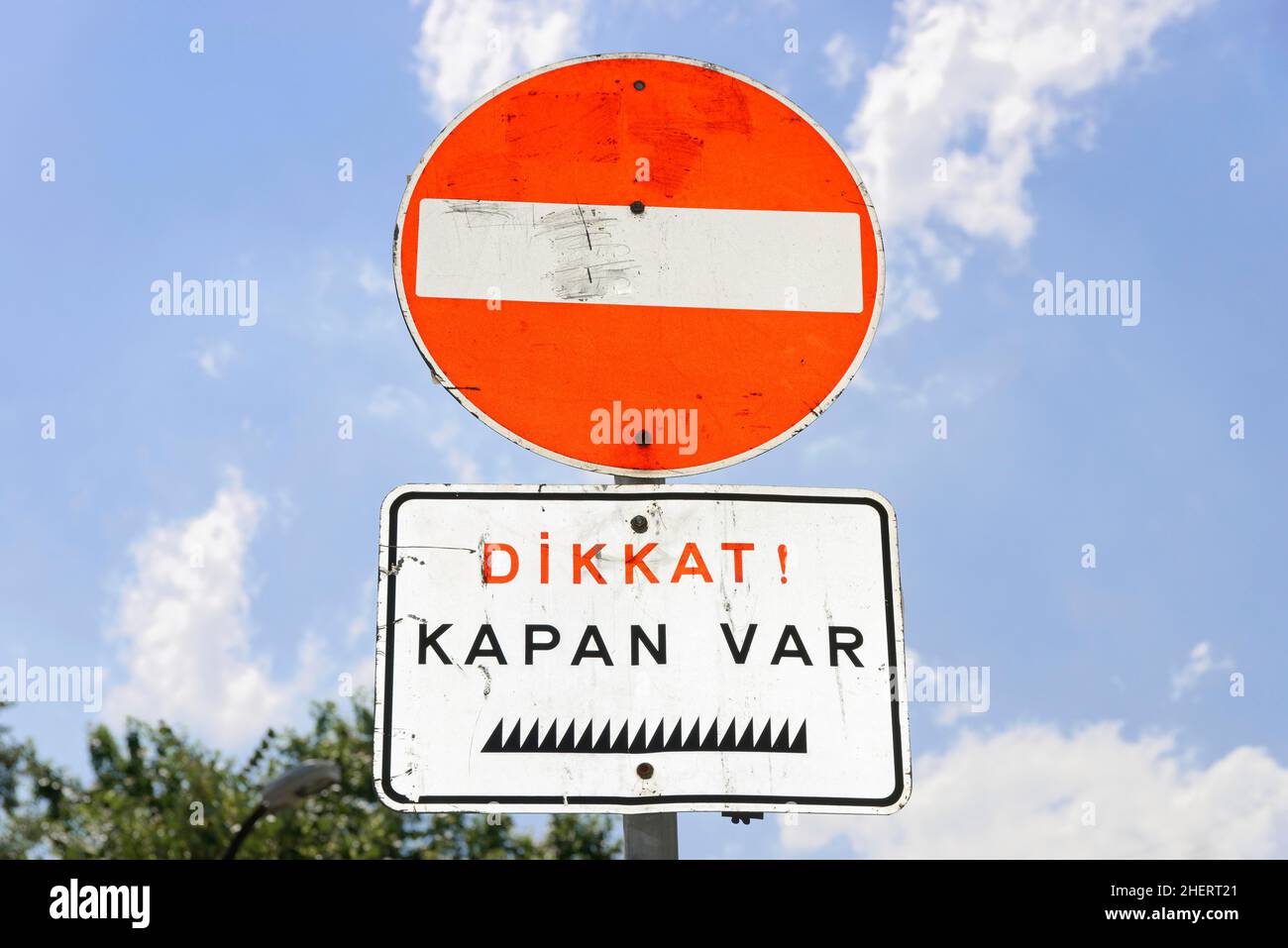 Sign Transit Prohibited, Istanbul, European part, Turkey Stock Photo ...