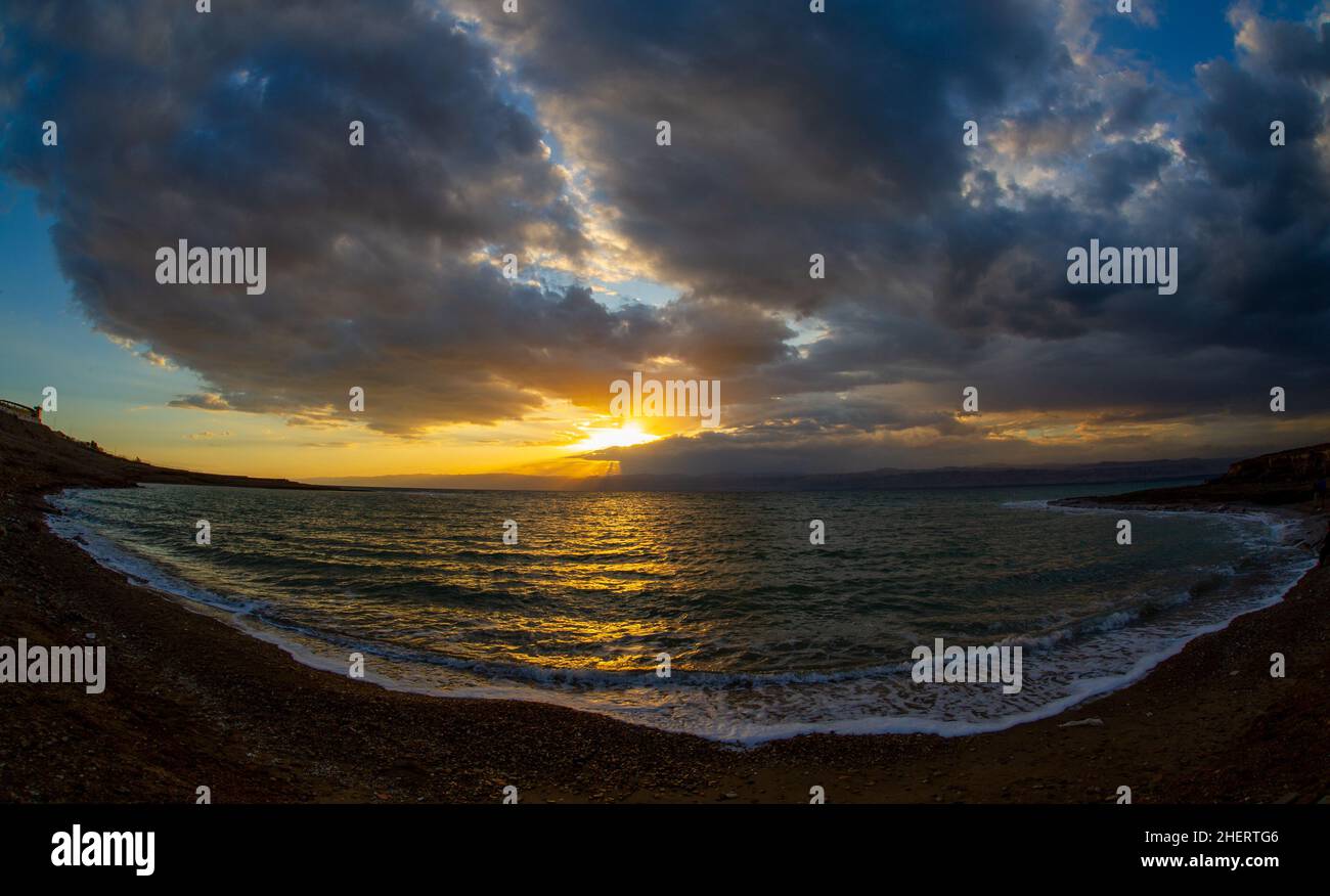 Jordan dead sea spectacular landscape with very salty water Stock Photo ...