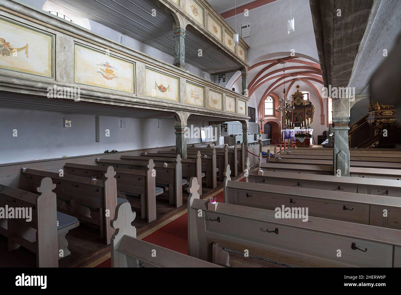 Interior of St Matthew's Church, present form 1754, Hiltpoltstein ...