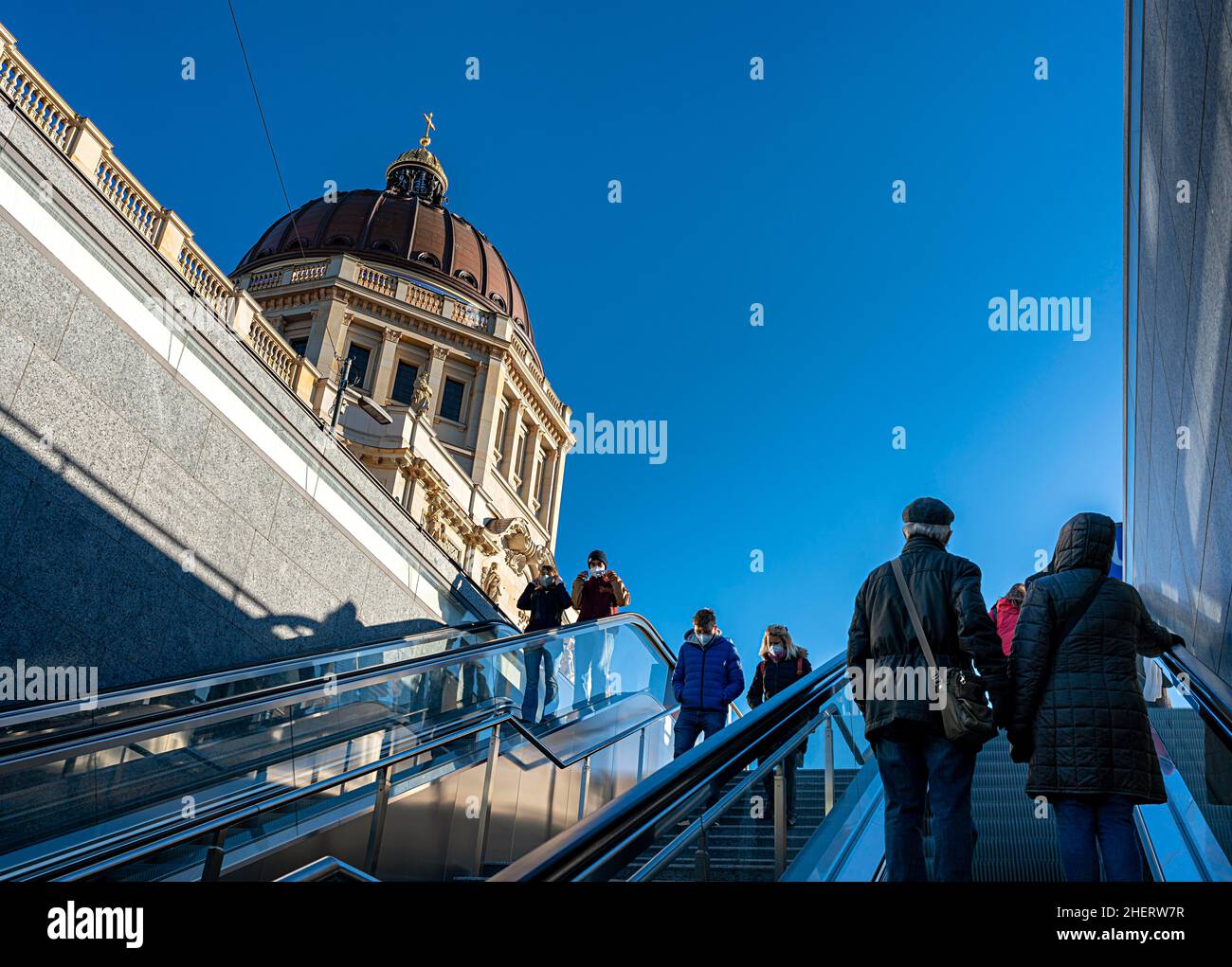 The U train exit Museum Island at the portal to the New City Palace ...