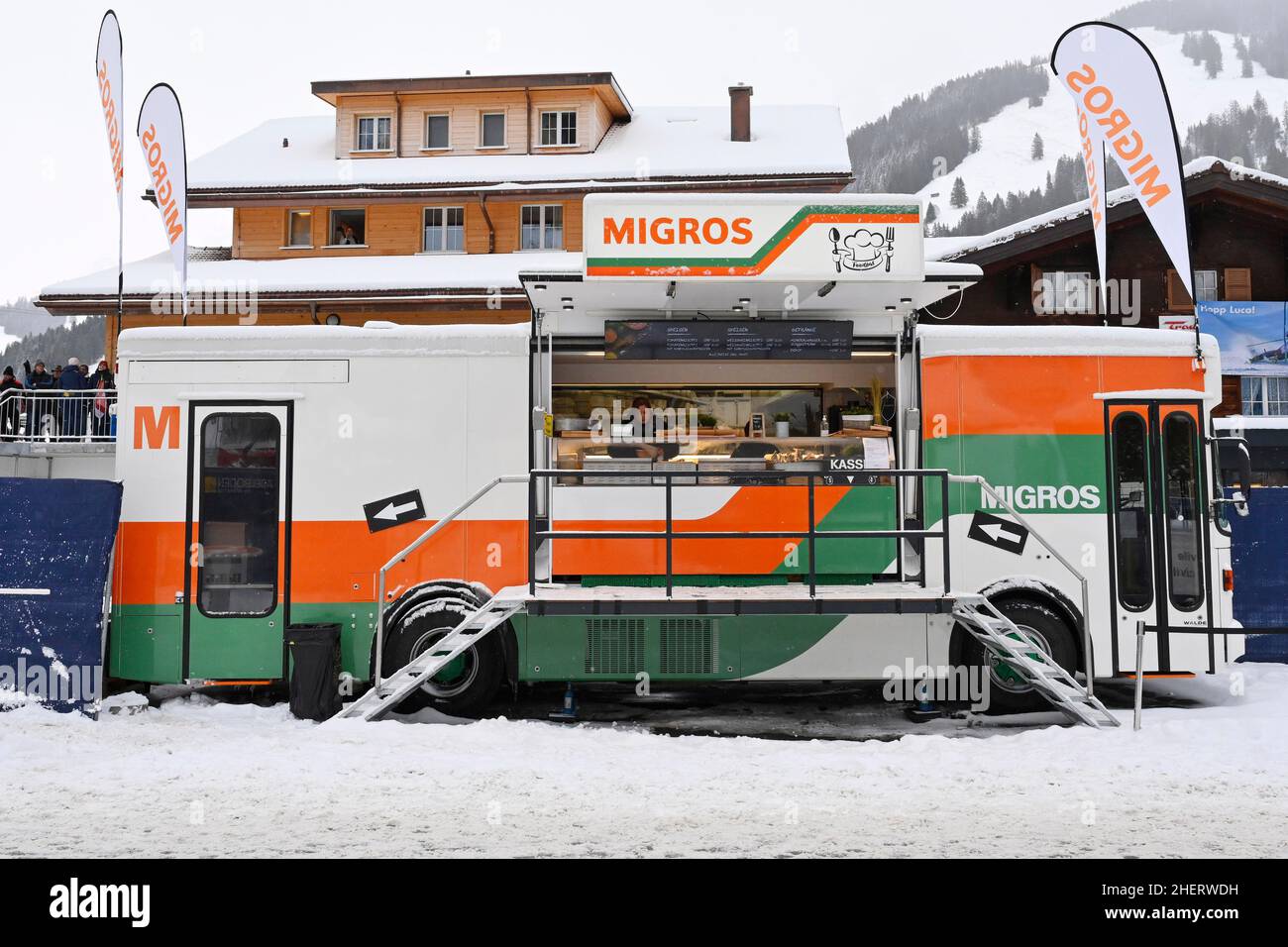 Migros Take away Bus Stock Photo - Alamy