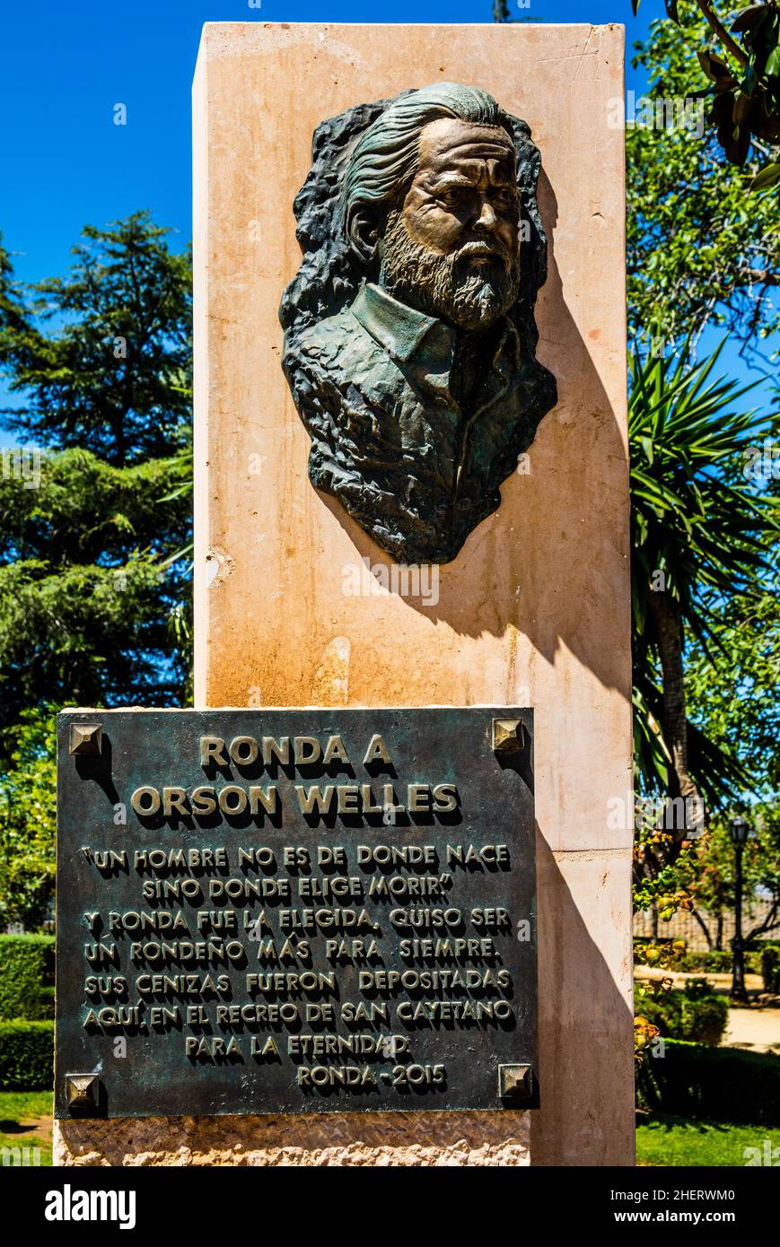 Monument to Ernest Hemingway, Ronda, one of the white villages, Ronda ...
