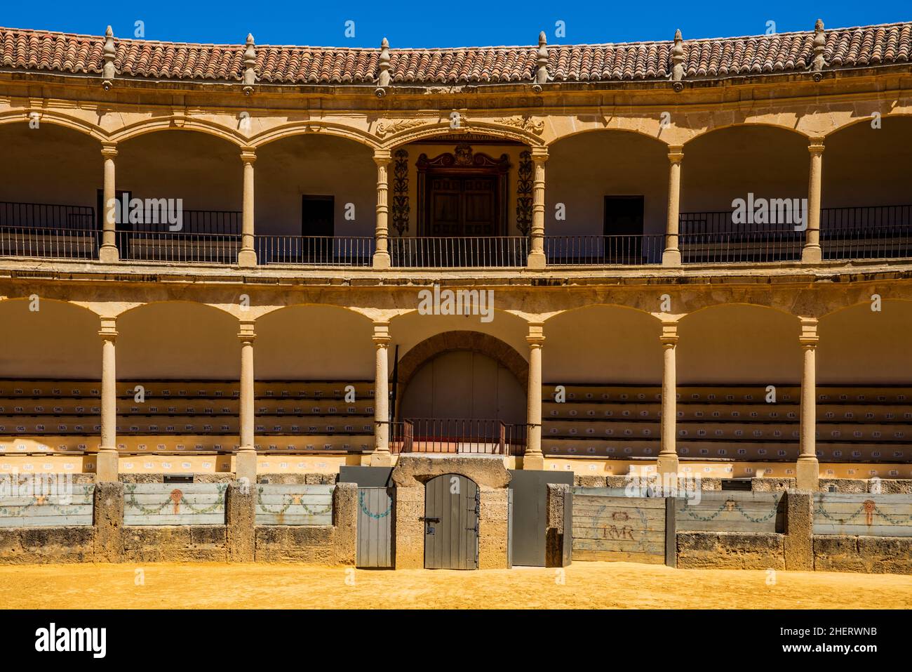 Bullfighting parade, Plaza de Toros, Ronda, one of the white villages ...