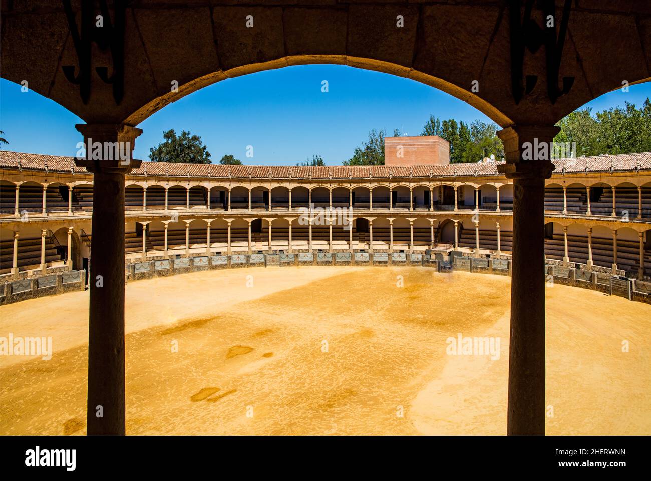 Bullfighting parade, Plaza de Toros, Ronda, one of the white villages ...