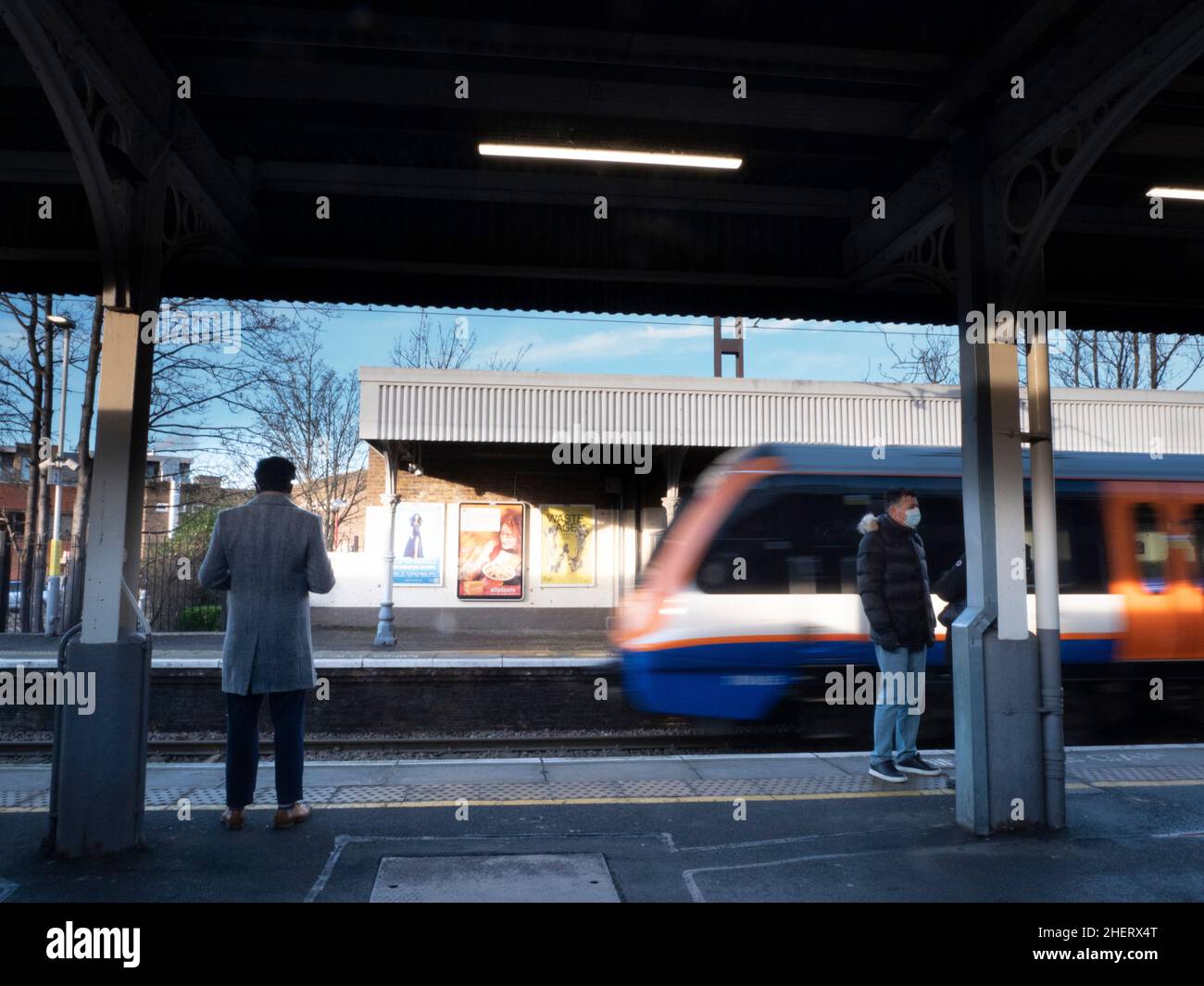 Quiet train platform in London during Covid-19, coronavirus pandemic ...