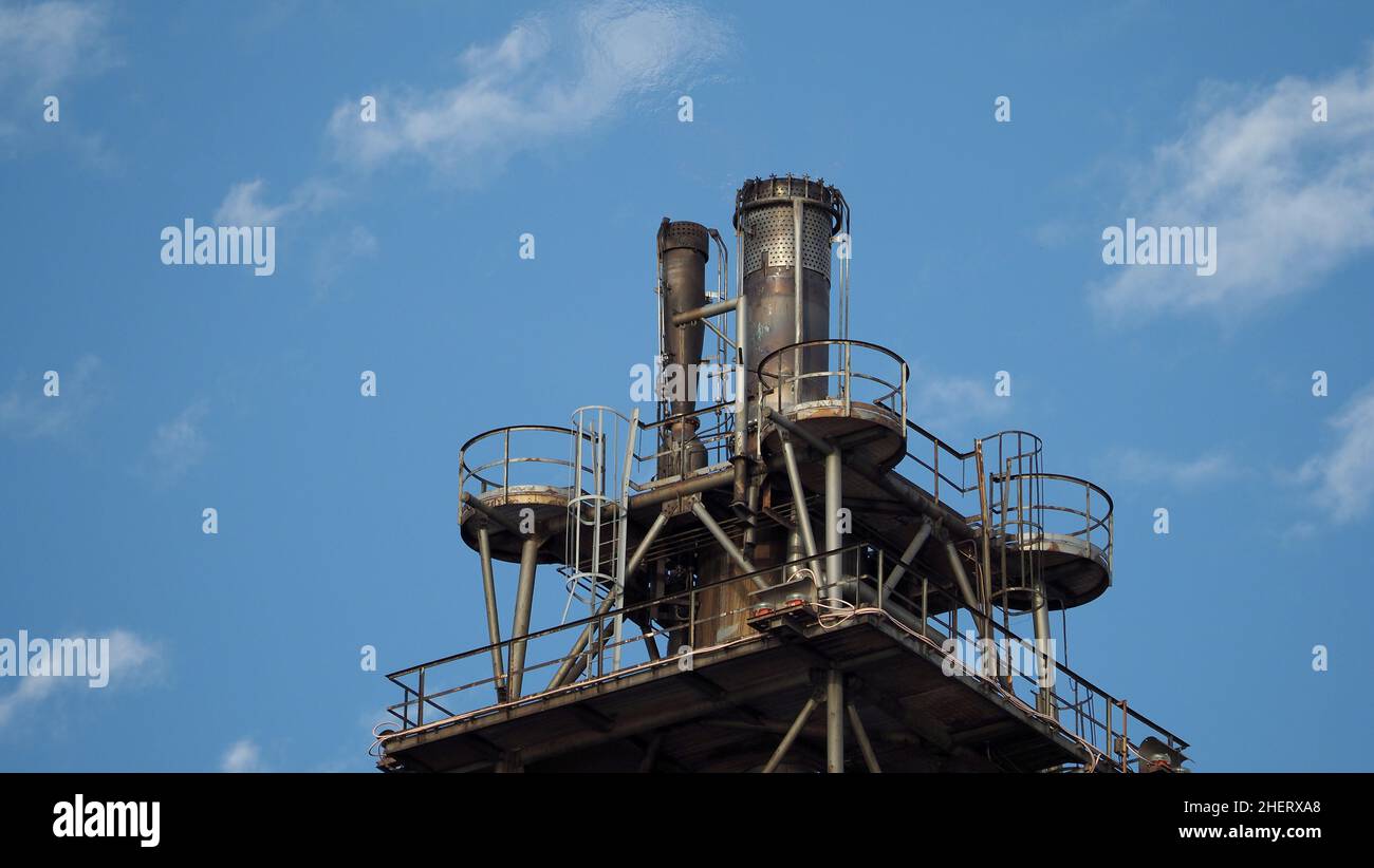 Petroleum Oil refinery barrel tank. petrochemical plant. factory ...