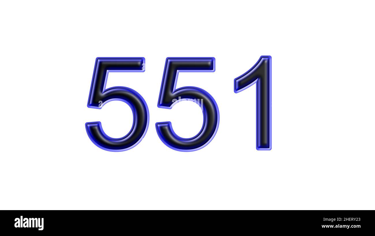 blue 551 number 3d effect white background Stock Photo - Alamy