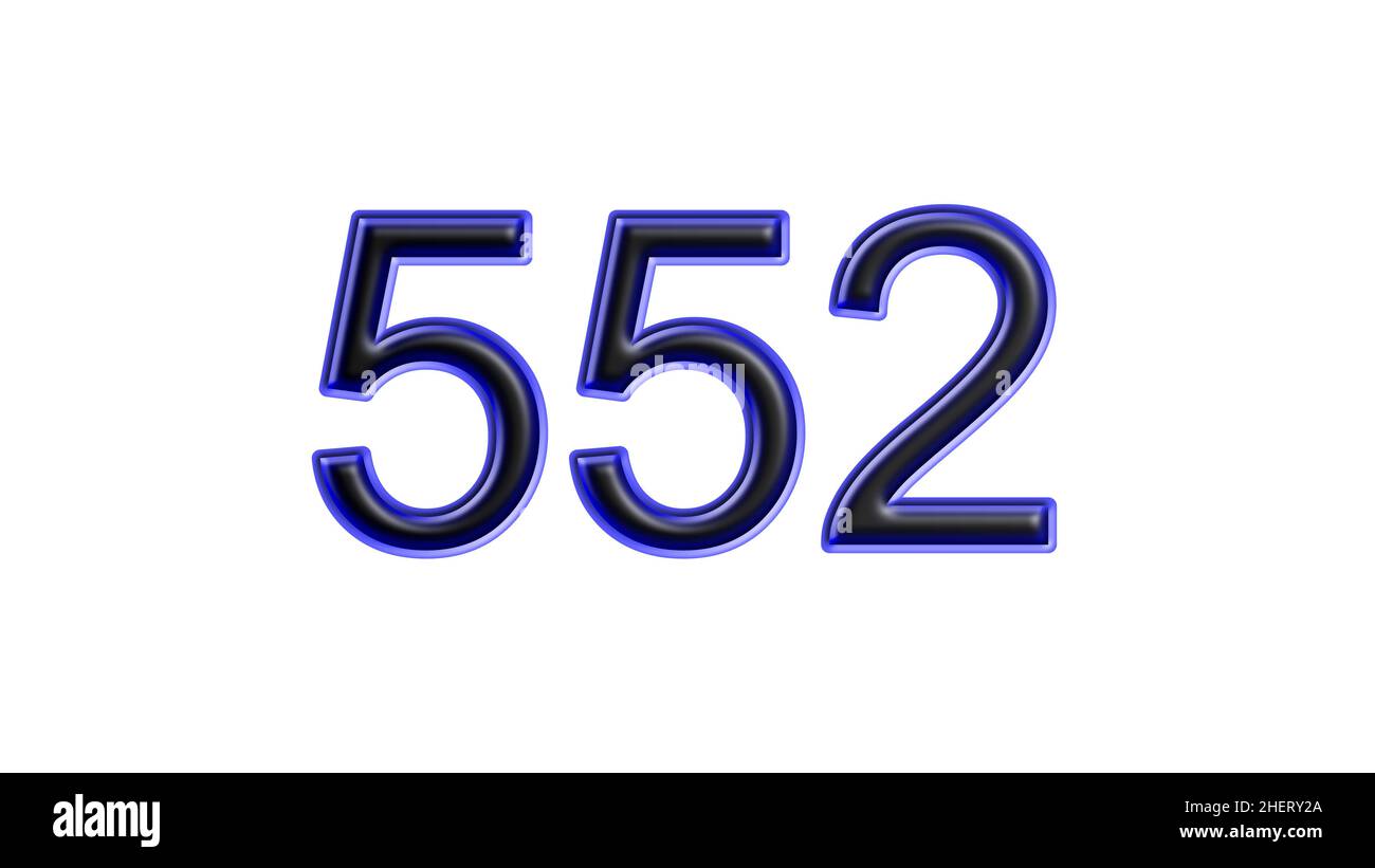 blue 552 number 3d effect white background Stock Photo - Alamy